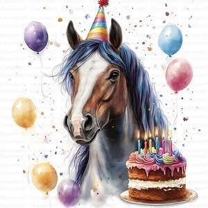20 Funny Horse Birthday Clipart, Farm Animals Clipart, Quirky Horse ...