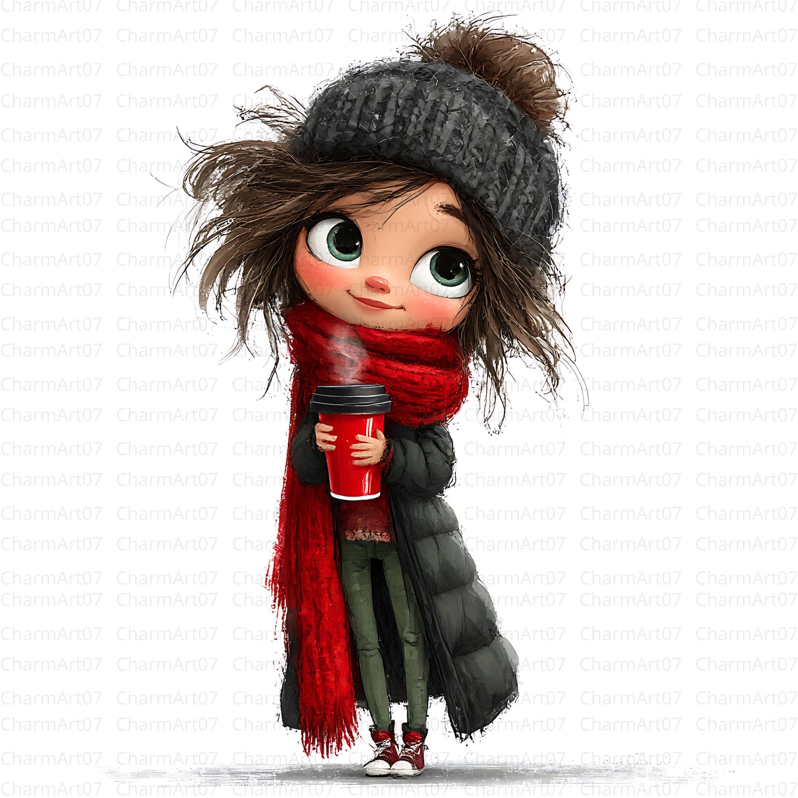 Quirky Winter Girl Clipart Bundle: 20 Fashionable Woman Graphics (JPG ...