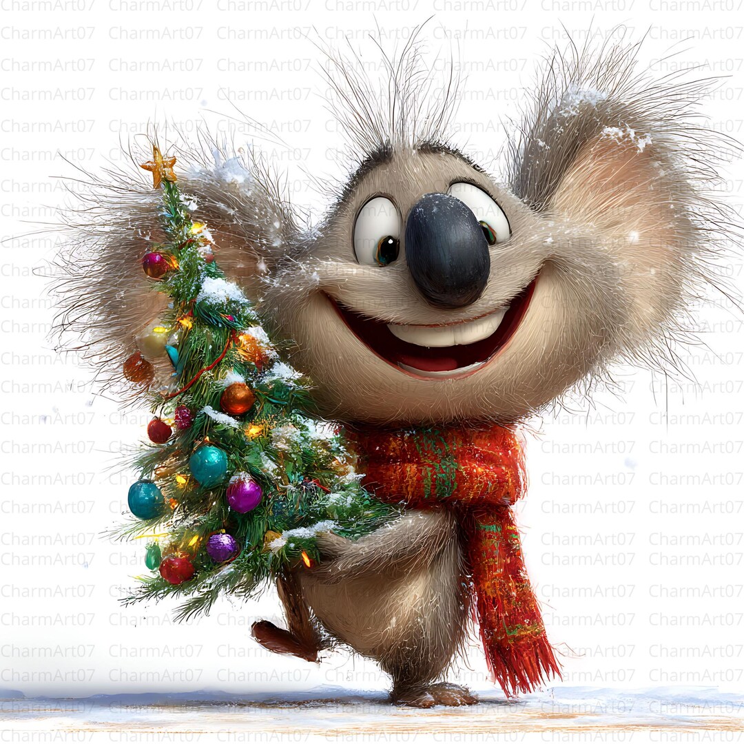 20 Christmas Koala Clipart Bundle, Koala Bear Clipart, Printable ...