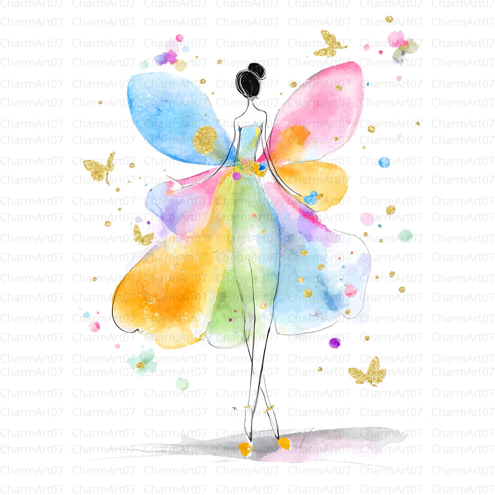 20 Floral Fairy Clipart, Festive Fairy Clipart, Printable Watercolor ...
