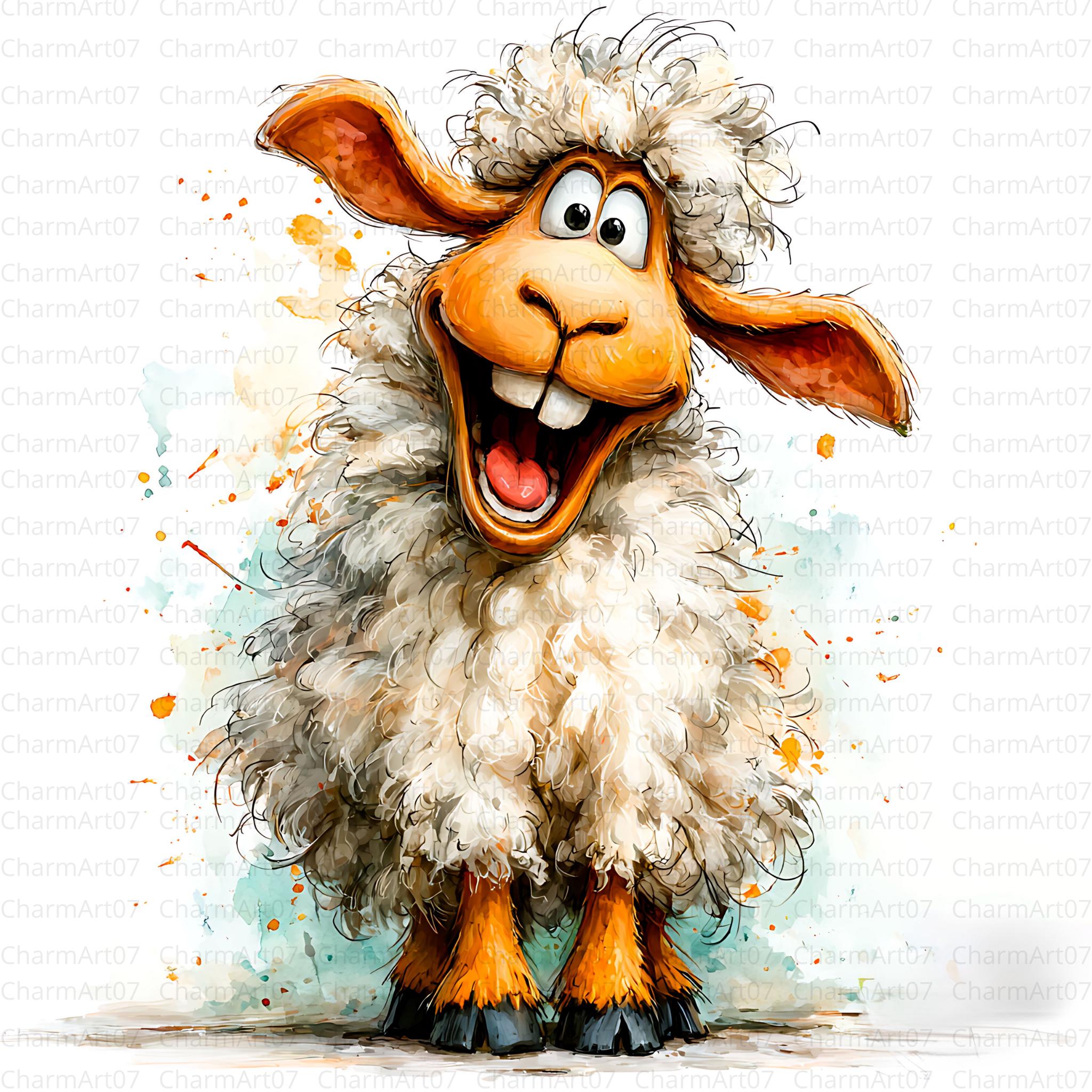 Watercolor Sheep Clipart: Whimsical Animal Art (digital Download, 19 ...