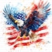 Watercolor American Eagle Clipart: Patriotic USA Flag (digital Download ...