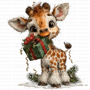 Christmas Giraffe Watercolor Clipart Bundle (digital Download) - Etsy