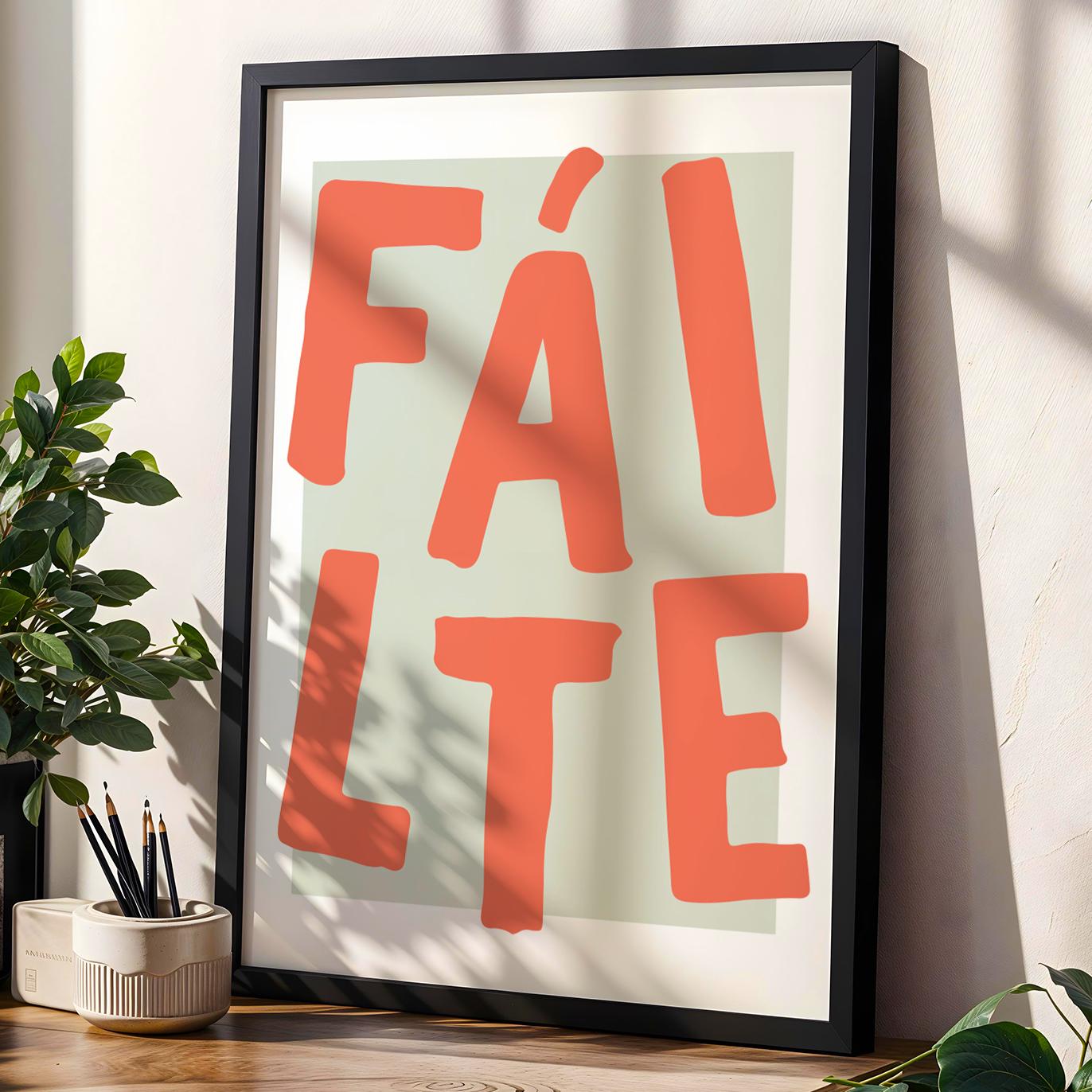 Fáilte Irish Welcome Print: Modern Gaeilge Typography (digital Download ...