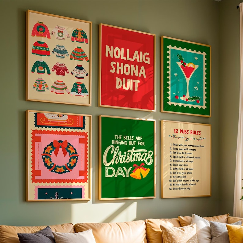 Nollaig Shona Duit Print | Irish Christmas Printable | Red Christmas ...