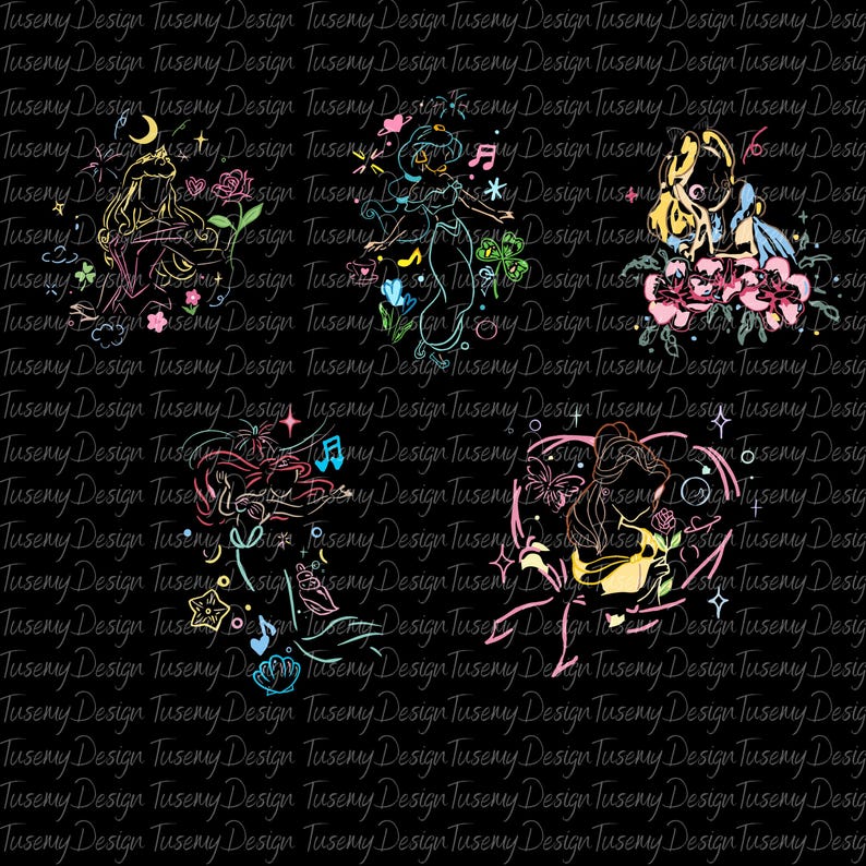 Disney Princess Characters Bundle Png, Disney Princess Png, Princesses ...