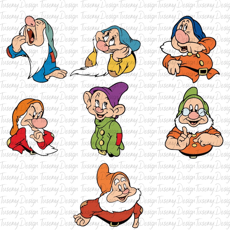 Disney Seven Dwarfs Bundle Png, Disney Snow White PNG, Snow White Png ...