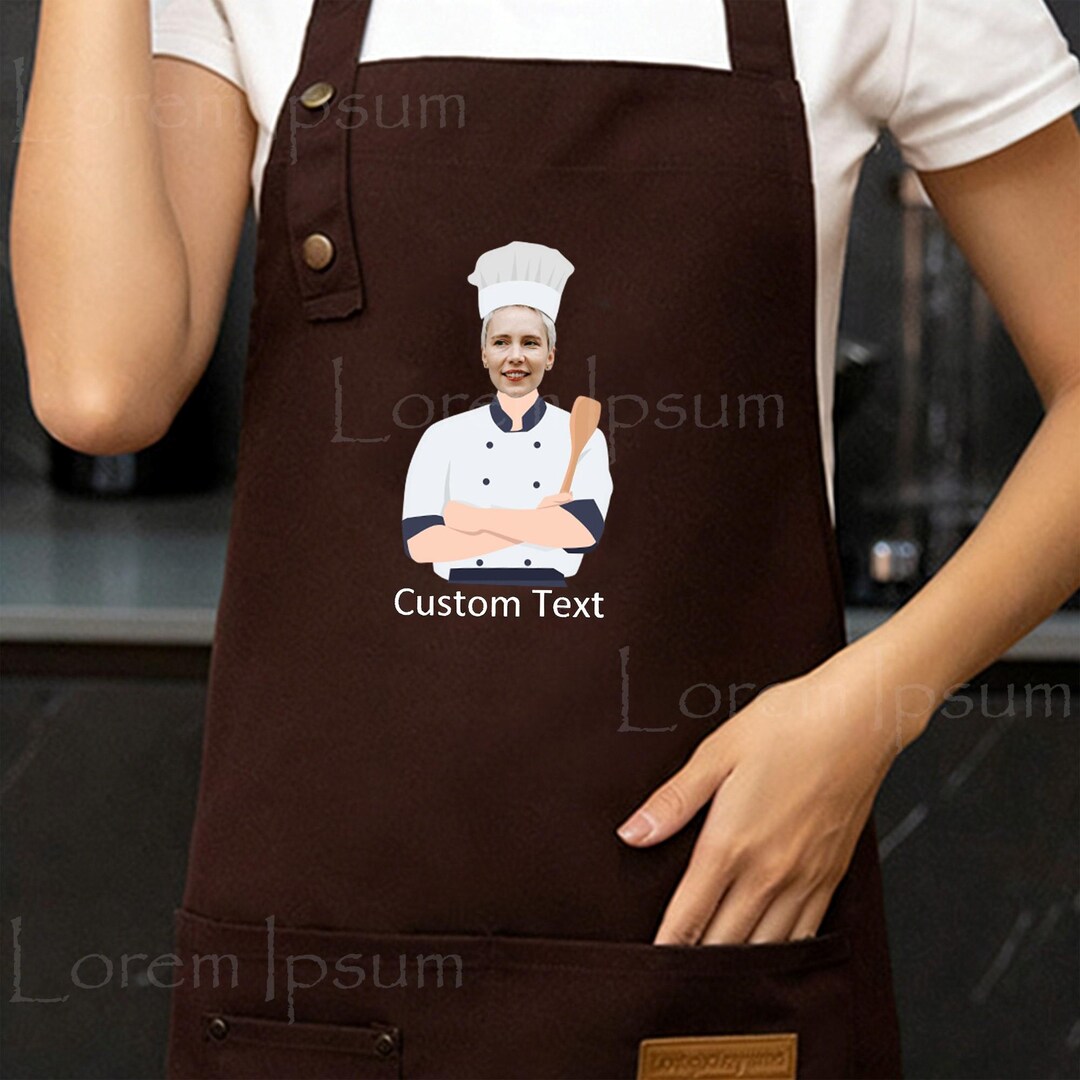 Custom Chef Head Aprons, Custom Photo Kitchen Aprons, Aprons With ...