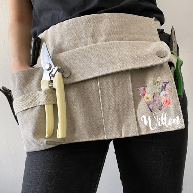 Canvas Gardening Tool Apron, Personalized Tool Belt, Canvas Work Apron ...