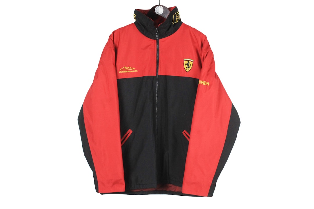 Vintage Ferrari Team Jacket Formula 1 Racing F1 Size XL Black Red ...
