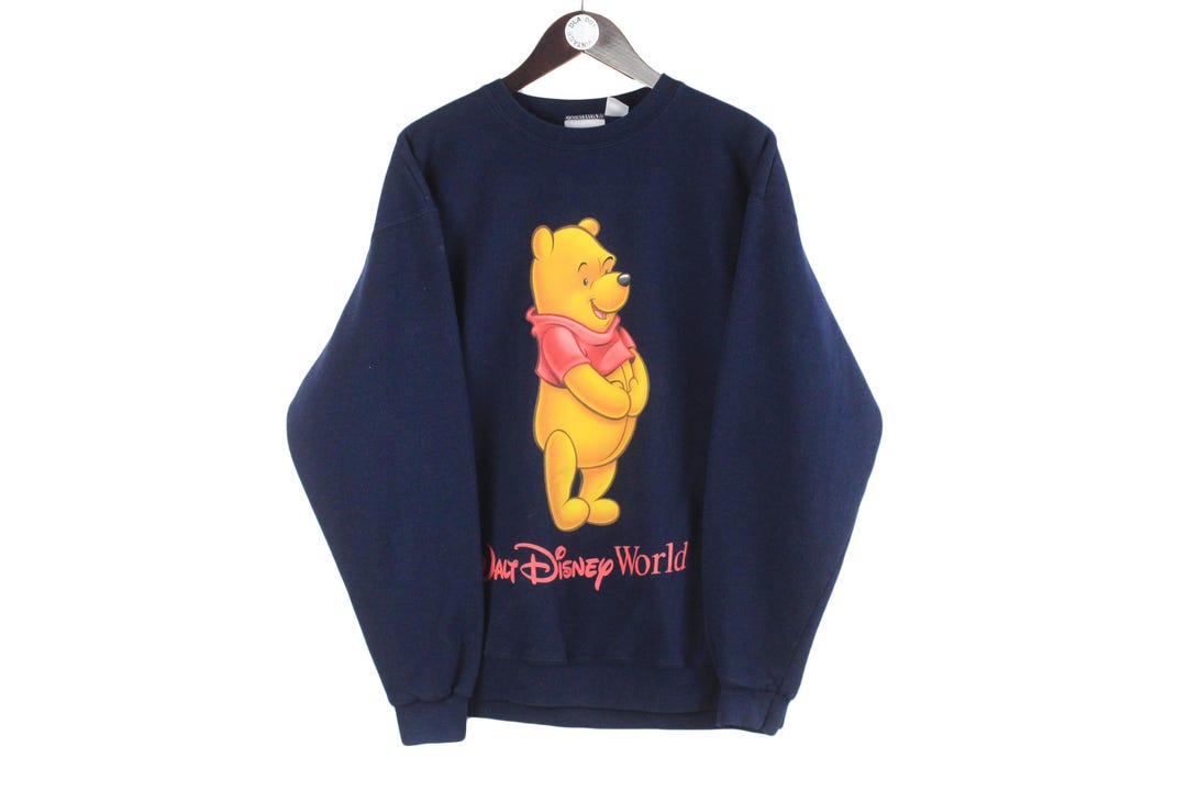 Vintage Disney Winnie the Pooh Sweatshirt Size L Blue Cartoon 90s Sport ...