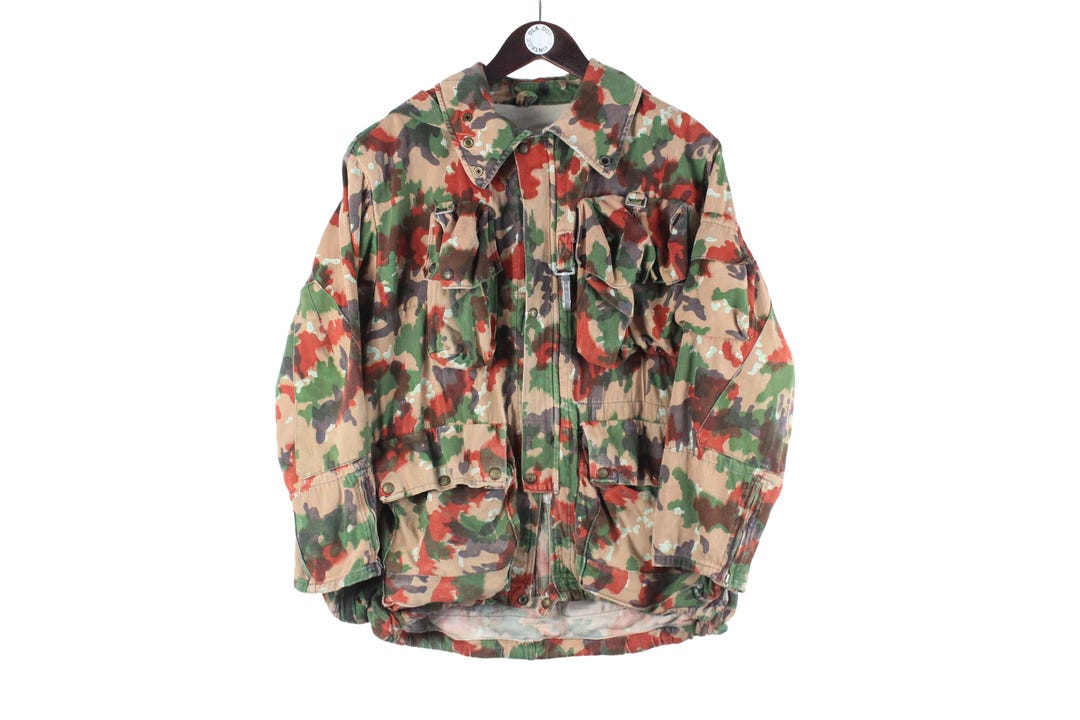 Vintage M70 Alpenflage Swiss Army Jacket Size S Camo Camouflage 70s ...