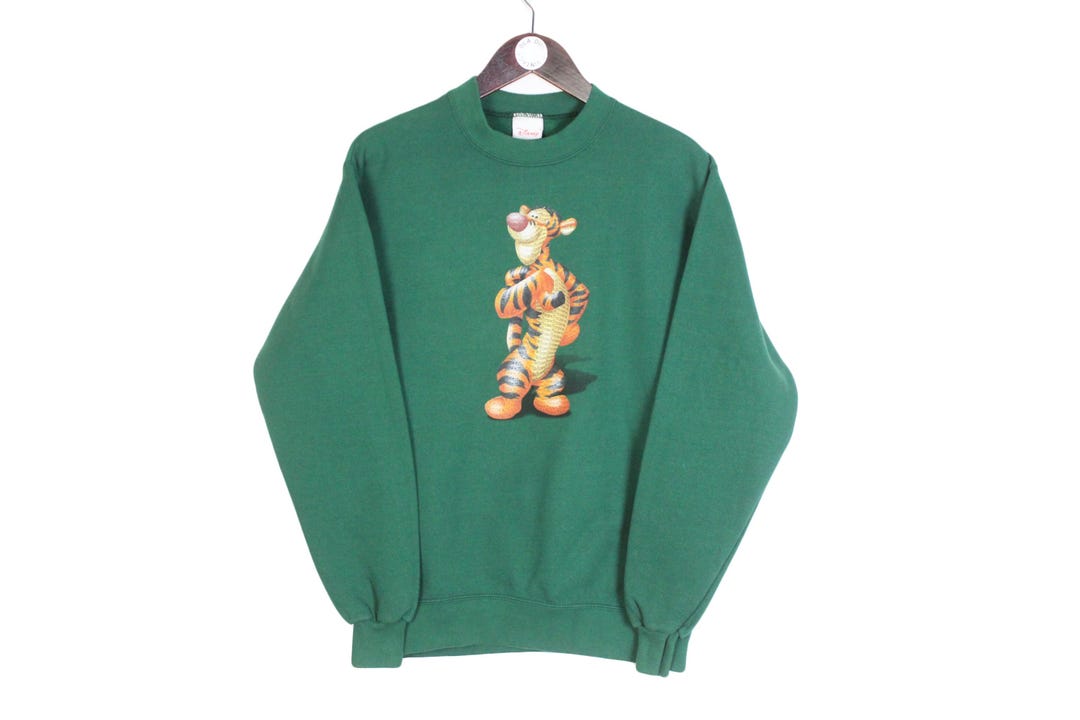 Vintage Disney Winnie the Pooh Tigger Sweatshirt Size S Green Cartoon ...