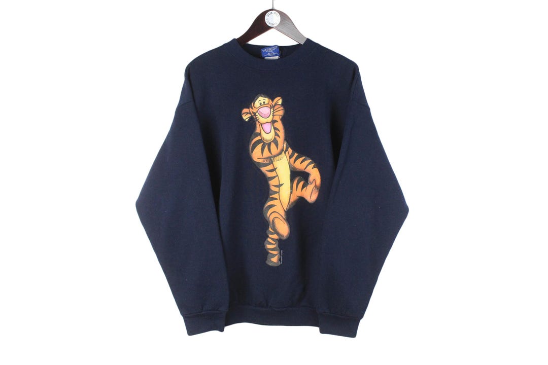 Vintage Disney Winnie the Pooh Tigger Sweatshirt Size L Blue Cartoon ...