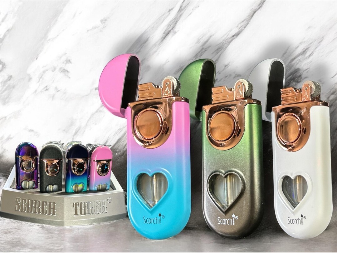 Scorch Torch Lovers Heart Shape Torch Metallic Refillable Single Jet ...