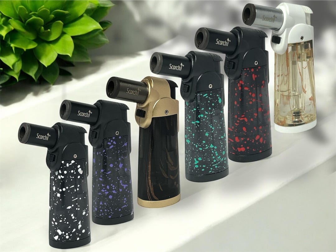 Scorch Torch 45 Degree Angle Jet Flame Torch Refillable Butane Lighter ...