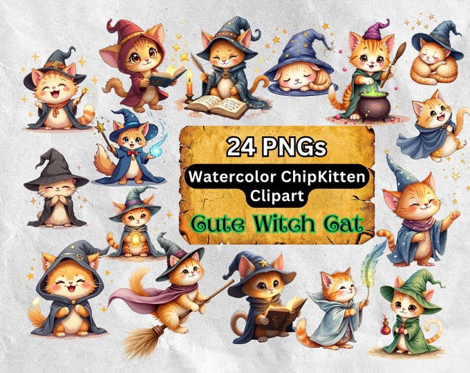 Wizard Cats Clipart, Transparent PNG, Magical Feline Creatures ...