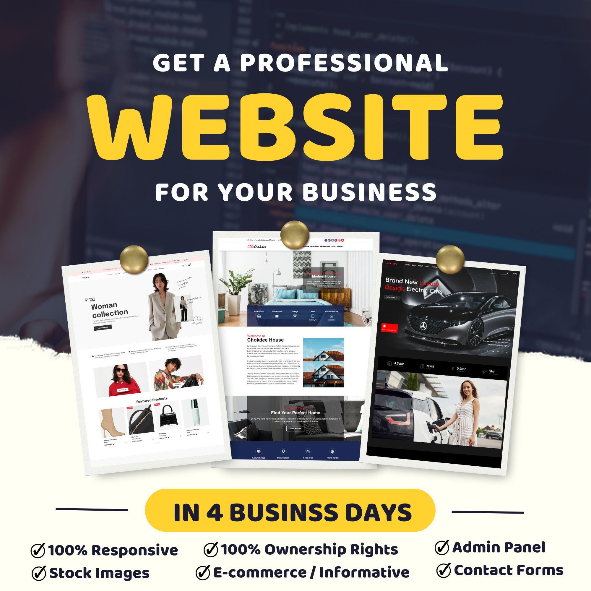 Fast Custom Website Design (4‑day) – Wordpress, Shopify, E‑commerce ...