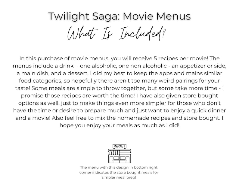 Twilight Saga: Movie Menus - Etsy