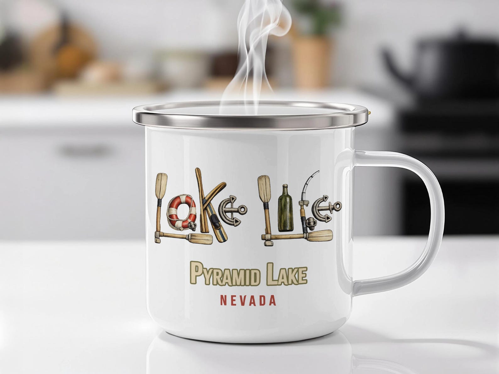 De la vie de lac du Nevada de Pyramid Lake | Tasse à café rustique de ...