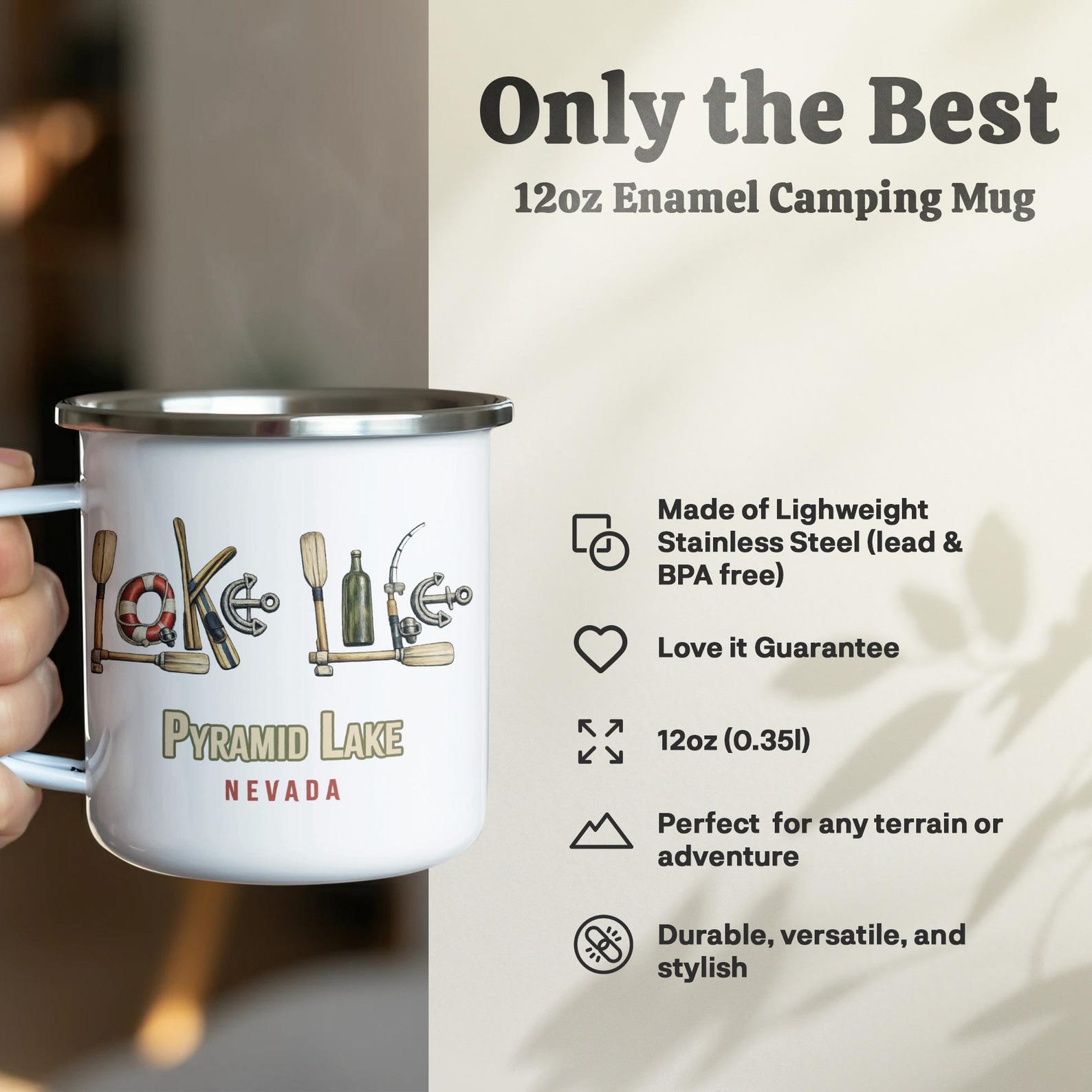 De la vie de lac du Nevada de Pyramid Lake | Tasse à café rustique de ...