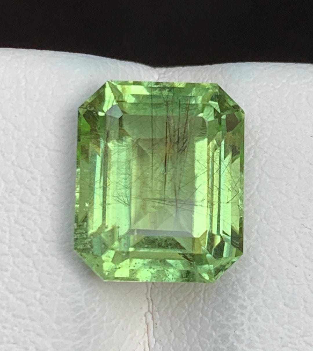 Natural Rutile Peridot Emerald Cut: 5.0 Carat Loose Gemstone Origin ...