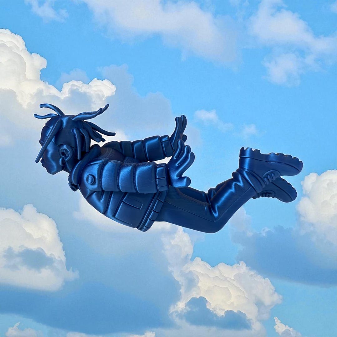 Flying Travis / Travis Scott Figure / Electric Blue / Width 22cm - Etsy