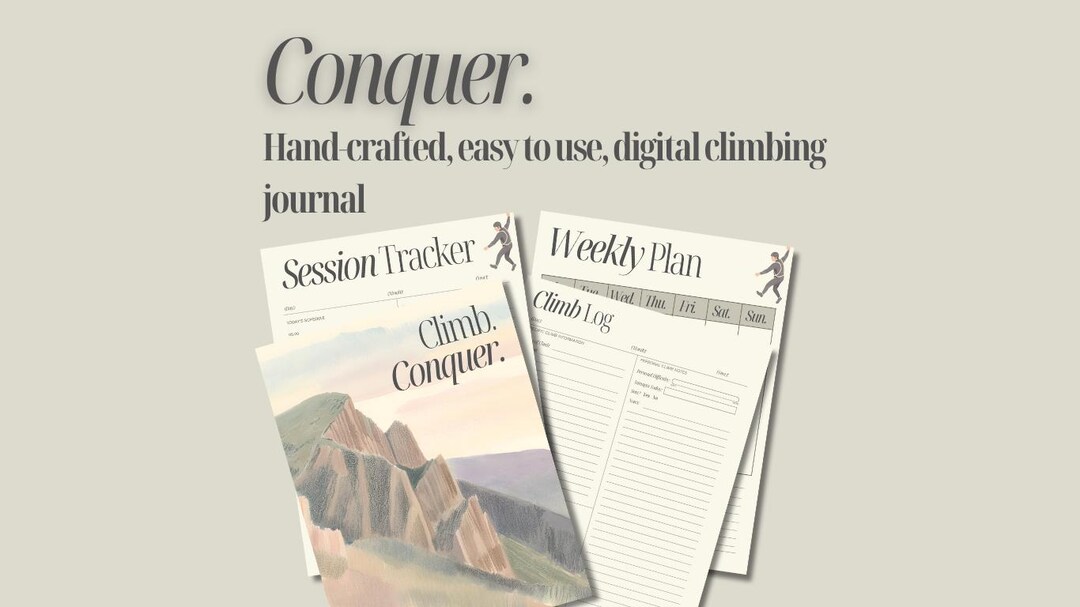 Digital Rock Climbing Journal Planner | Climbing Logbook | Progression ...