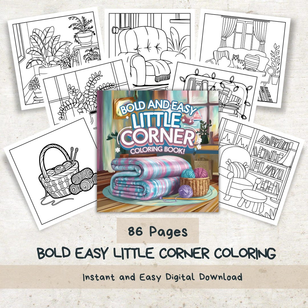 Bold and Easy Little Corner Coloring Book 86 Coloring Pages Relaxing ...
