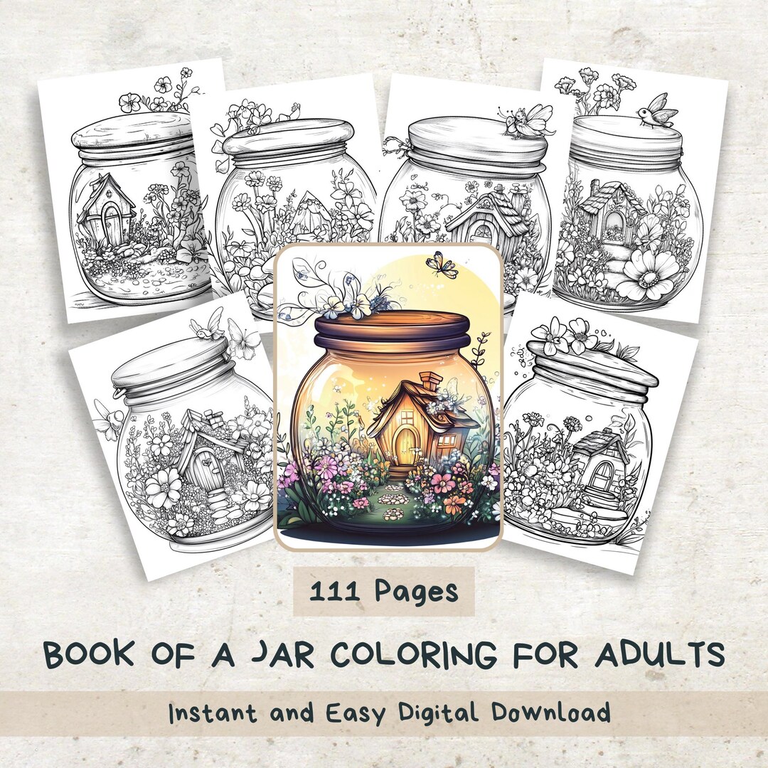 Book of A Jar Coloring Book | 111 Coloring Pages | Anxiety Relief ...