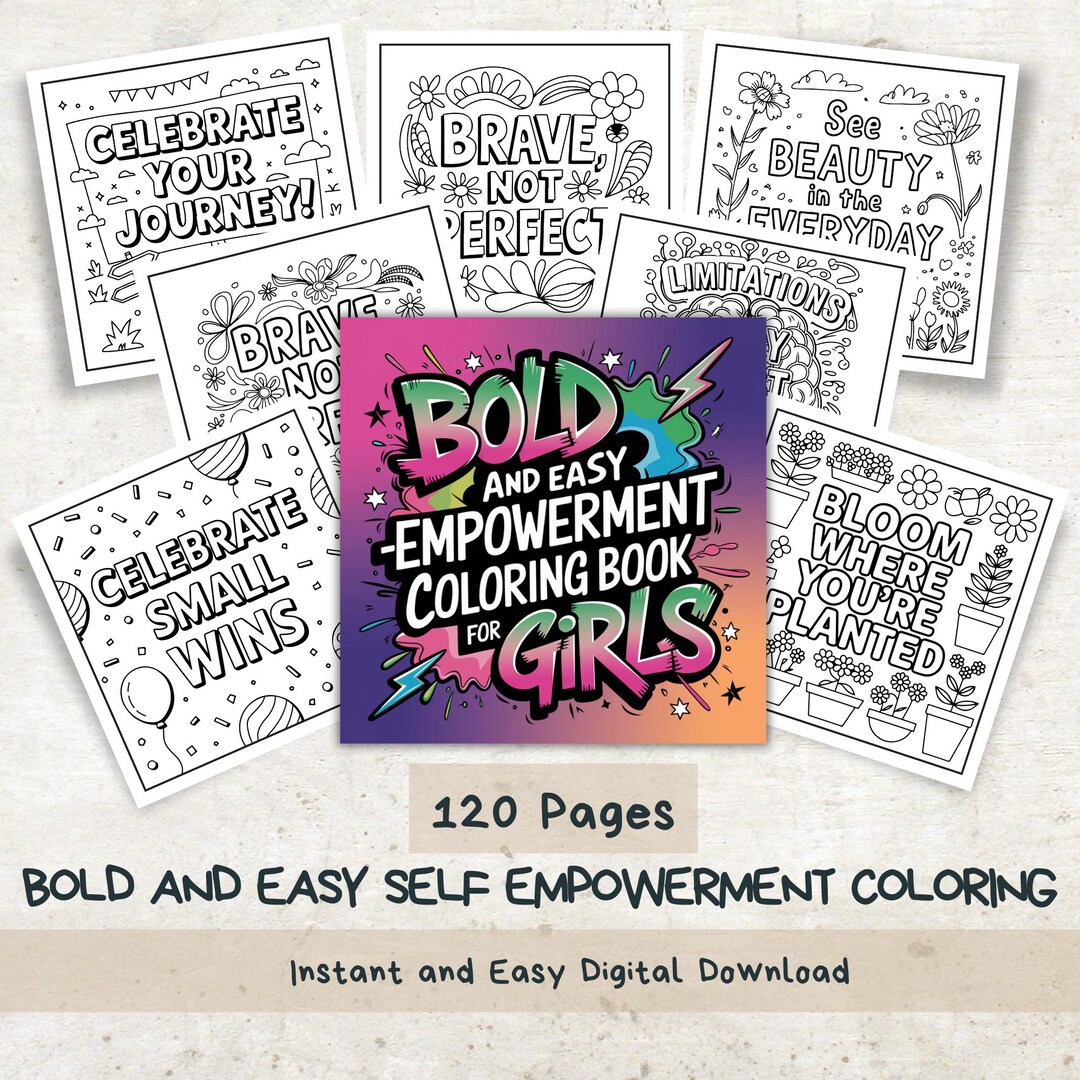 Bold and Easy Self Empowerment Coloring Pages | 140 Coloring Pages ...