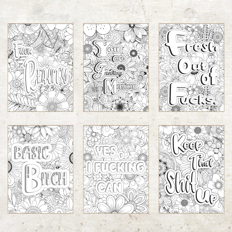 Motivational Swear Words Coloring Book | 100 Coloring Pages | Swear ...
