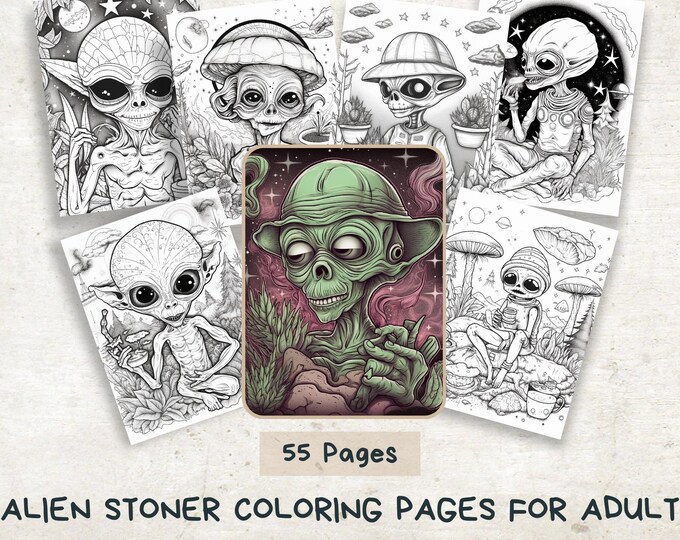 Forest Alien Coloring Page (printable) - Etsy Canada