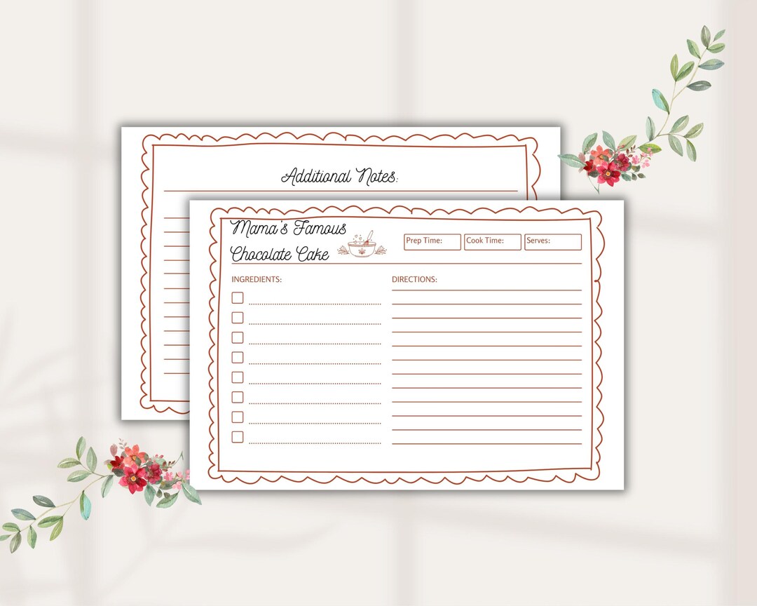 Editable Recipe Card Template: Minimalist Cooking & Baking (digital ...
