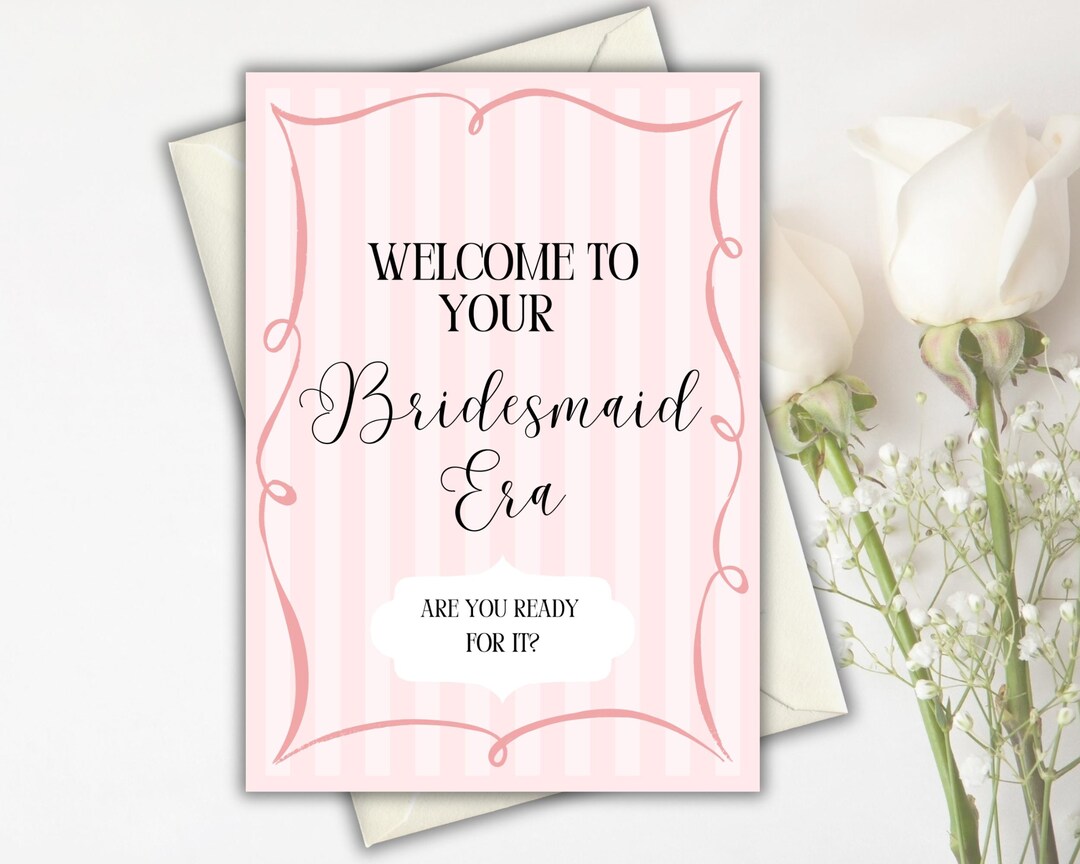 Bridesmaid Proposal- Bridesmaid Era- Printable Card - Etsy