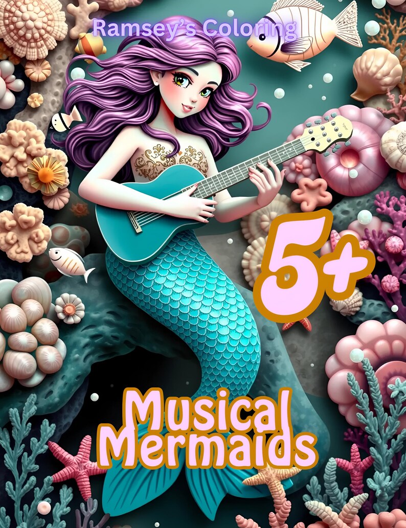 Musical Mermaids From Ramsey's Coloring. Coloring Book Features ...