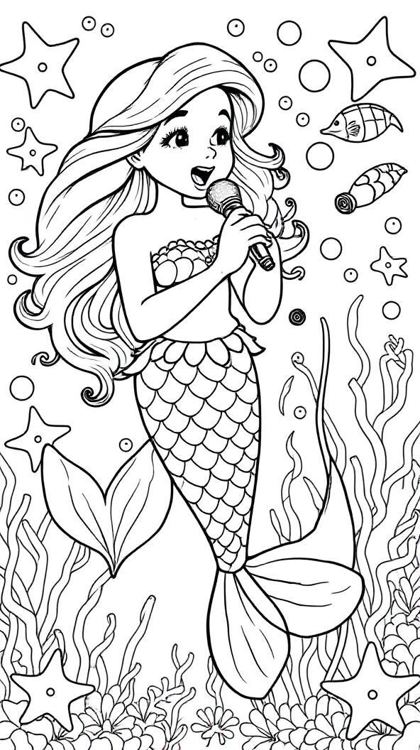 Musical Mermaids From Ramsey's Coloring. Coloring Book Features ...