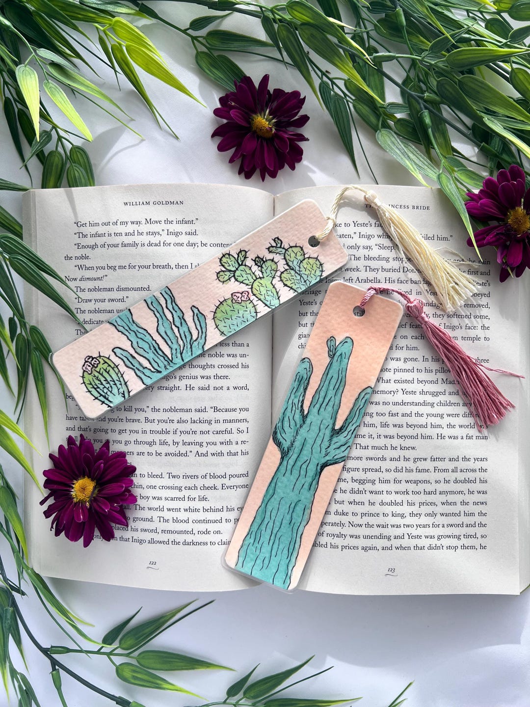Desert Themed Bookmark, Hand Painted Saguaro and Cacti Set, Perfect for ...