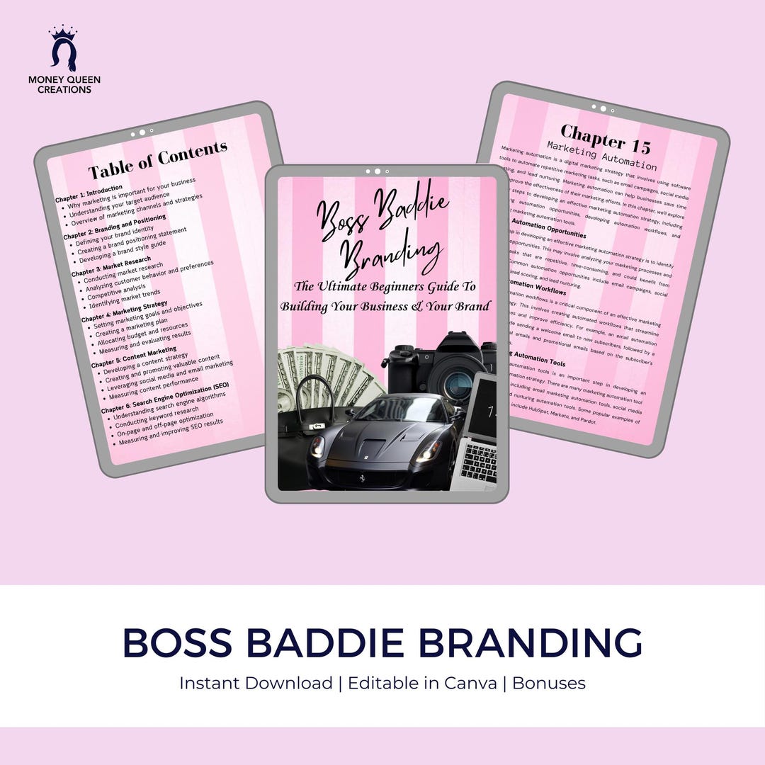 Boss Baddie Branding Ebook: Canva Guide With MRR & Bonuses (digital ...