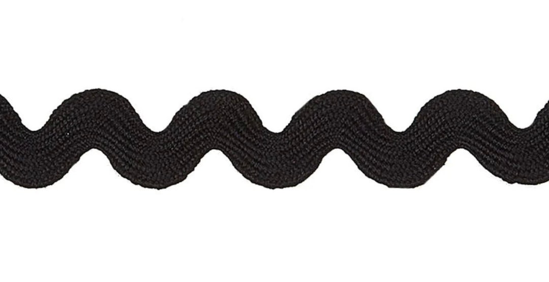 Medium Rick Rack Black 1 Yard by the Cottage Mama - Etsy