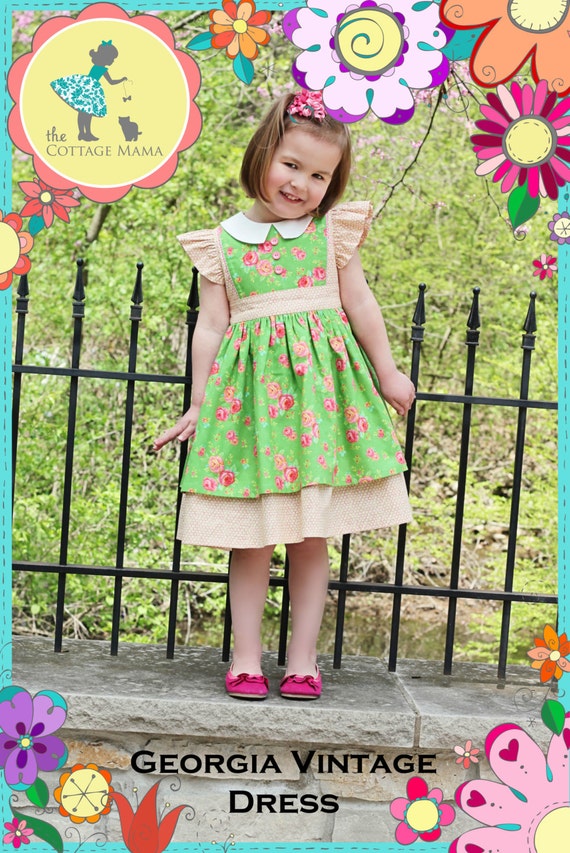 Printed Girls Dress Pattern Georgia Vintage Dress Pattern - Etsy