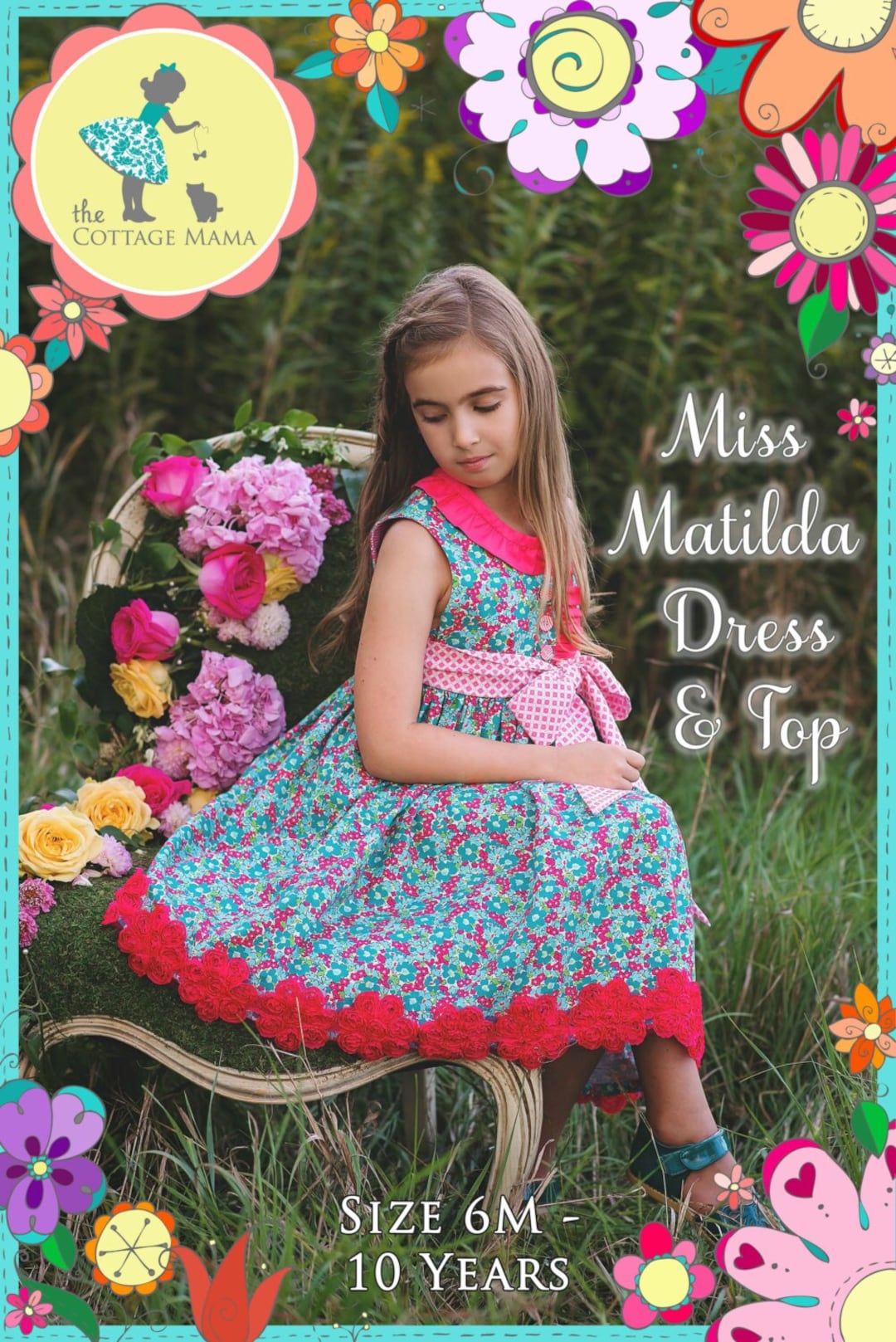 PDF Sewing Pattern for Girls Dress, Classic Timeless Vintage ...