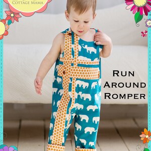PRINTED Sewing Pattern: Run Around Romper Boys, Jon Jon, Size 6 Month ...