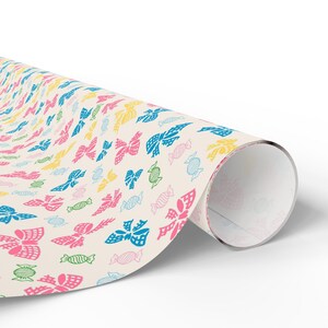 Cute Wrapping Paper, Girly Bow, Coquette Style Gift Wrap Roll, Multi ...