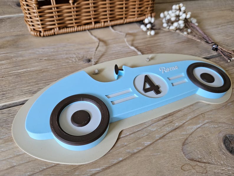 Personalised Retro Car Door Sign: 3D Nursery Decor - Etsy