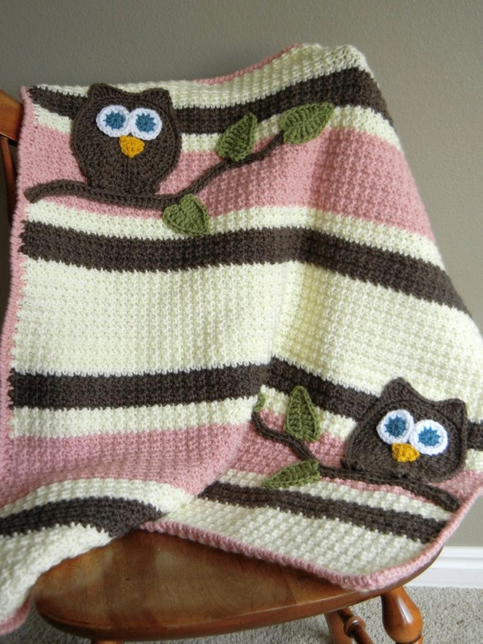 Owl Baby Blanket Boy Baby Shower Gift Navy and Gray - Etsy