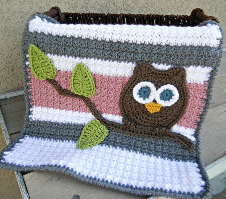 Owl Baby Blanket Lovey Size Girl Baby Shower Gift Pink Gray - Etsy