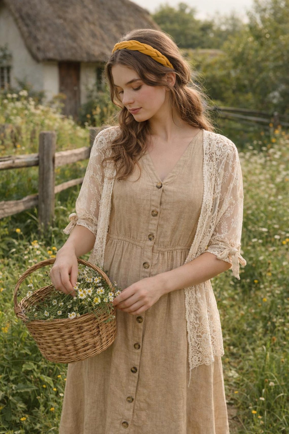 Harvest Linen Cottagecore Dress Outfit – Size 2 | Styled Rustic Prairie ...