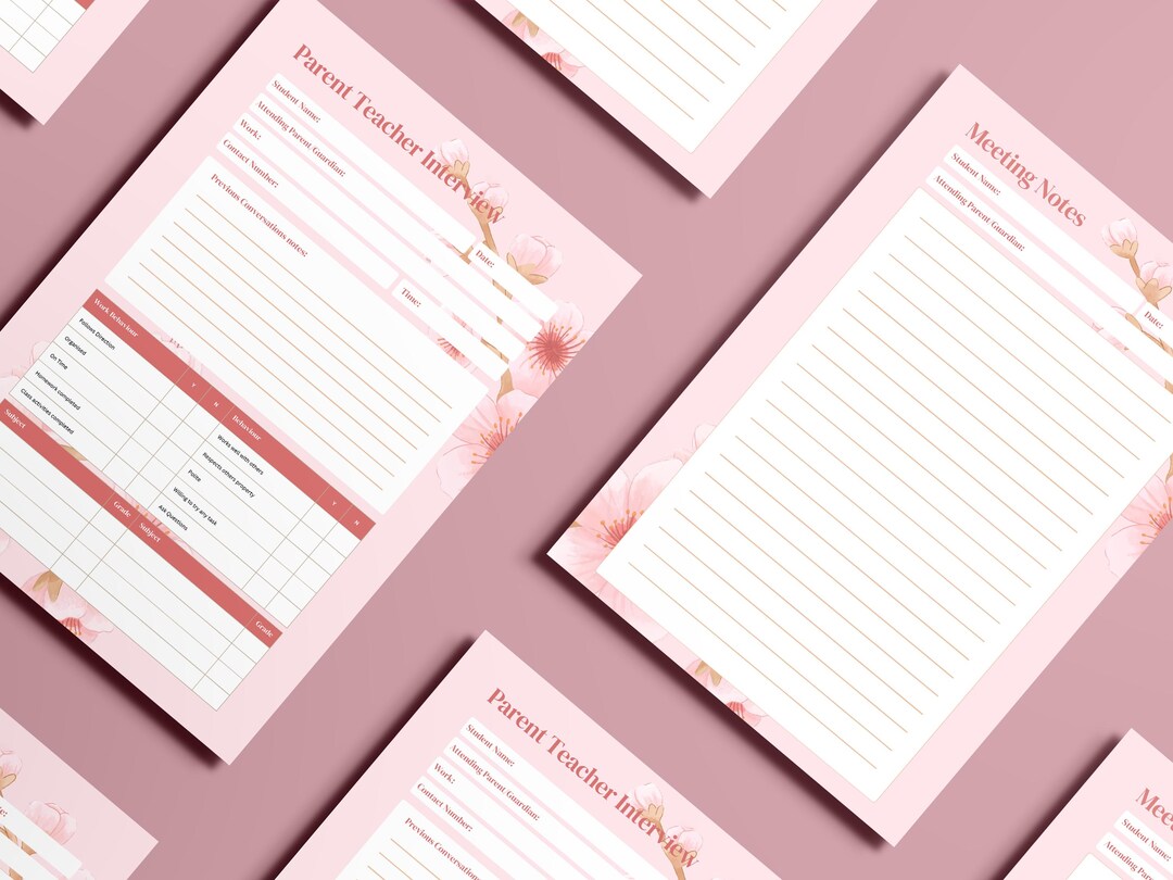 Parent-teacher Interview Template | Printable Meeting Organiser ...