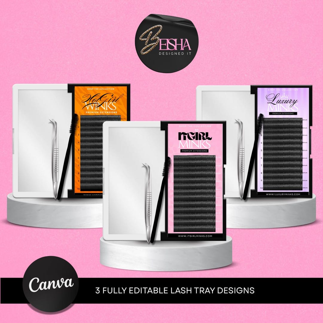 Lash Tray Template Design, Lash Tray, Eyelash Tray, Digital Download ...